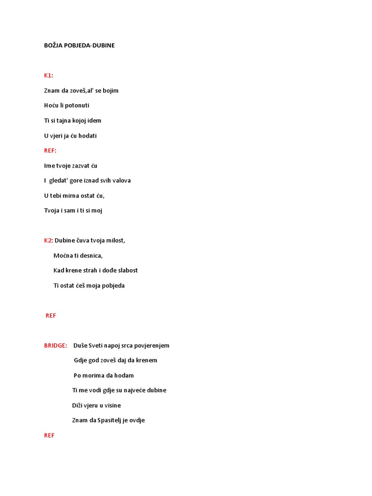 Božja Pobjeda-Dubine | PDF