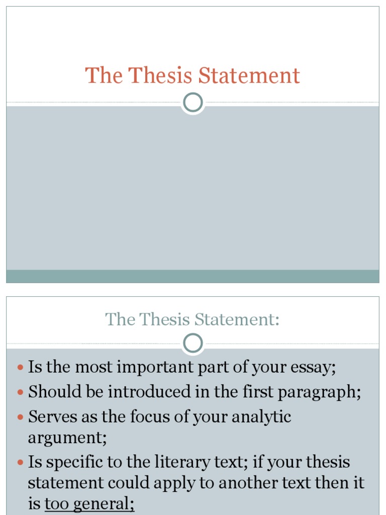 Thesis Statements Powerpoint | PDF