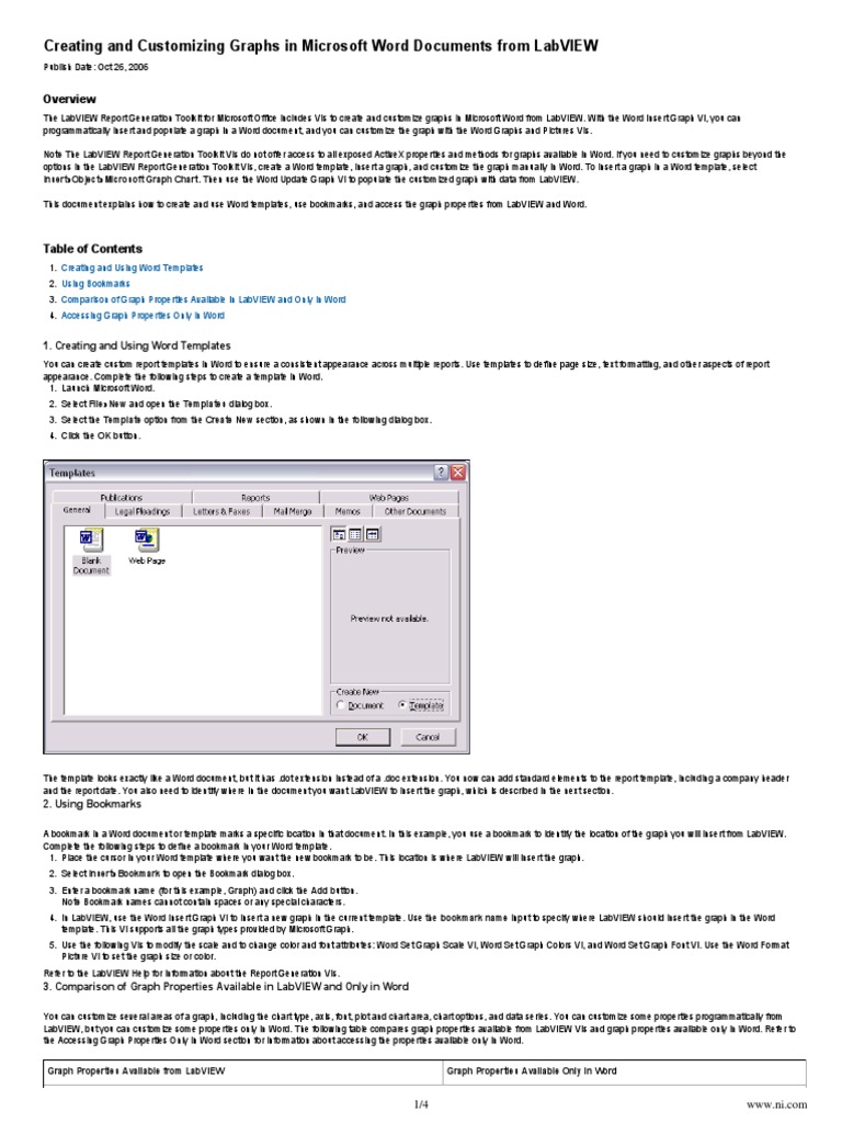 Creating And Customizing Graphs In Word From Labview Pdf Microsoft