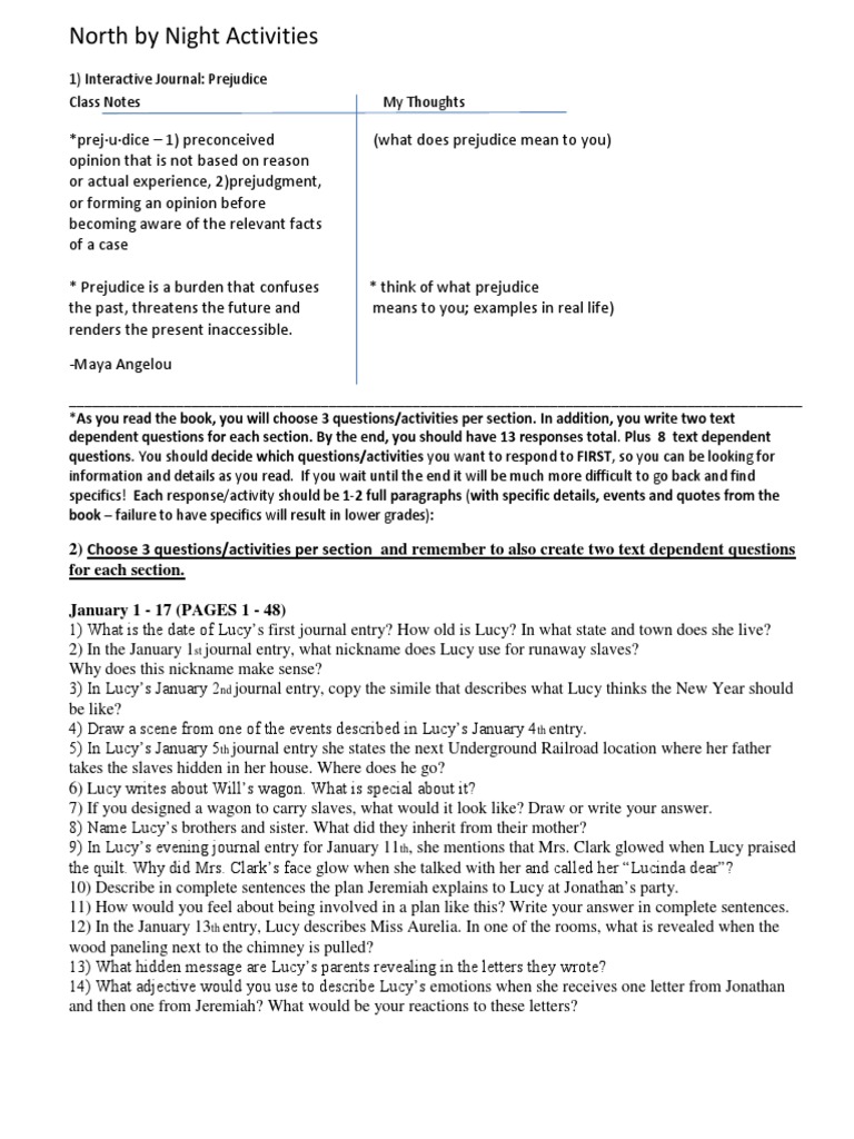 North by Night Activities | PDF