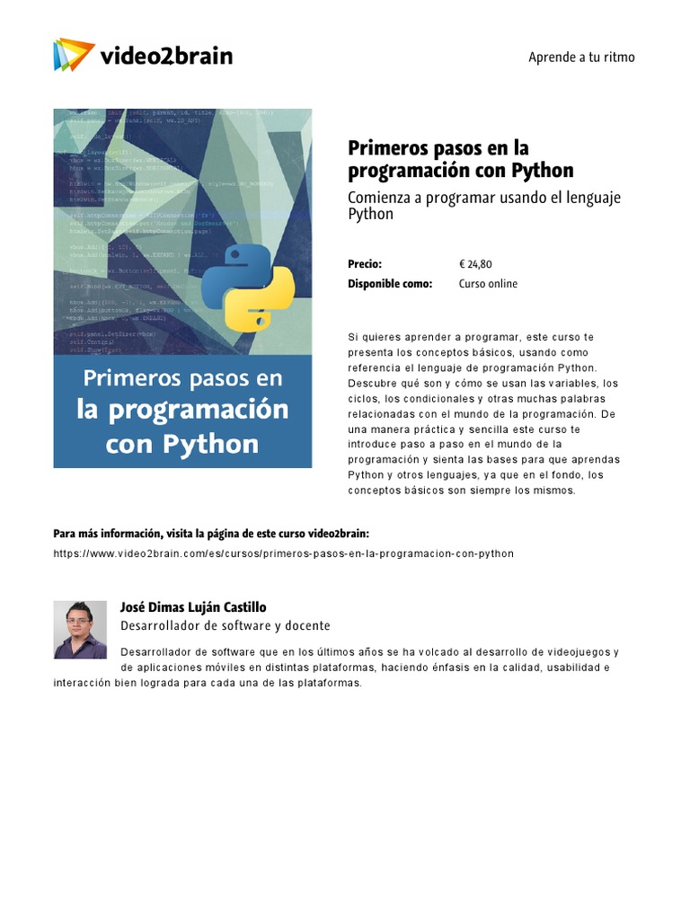 Primeros Pasos en La Programacion Con Python | PDF | Programación de ...