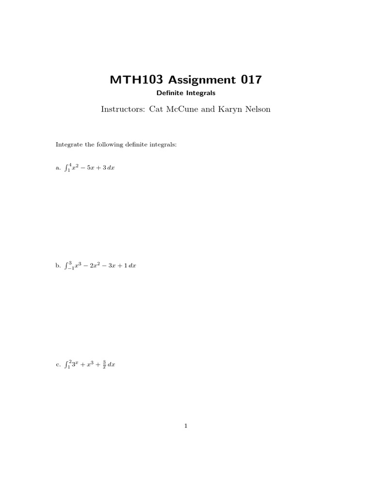 MTH 103 Assignment 017 | PDF