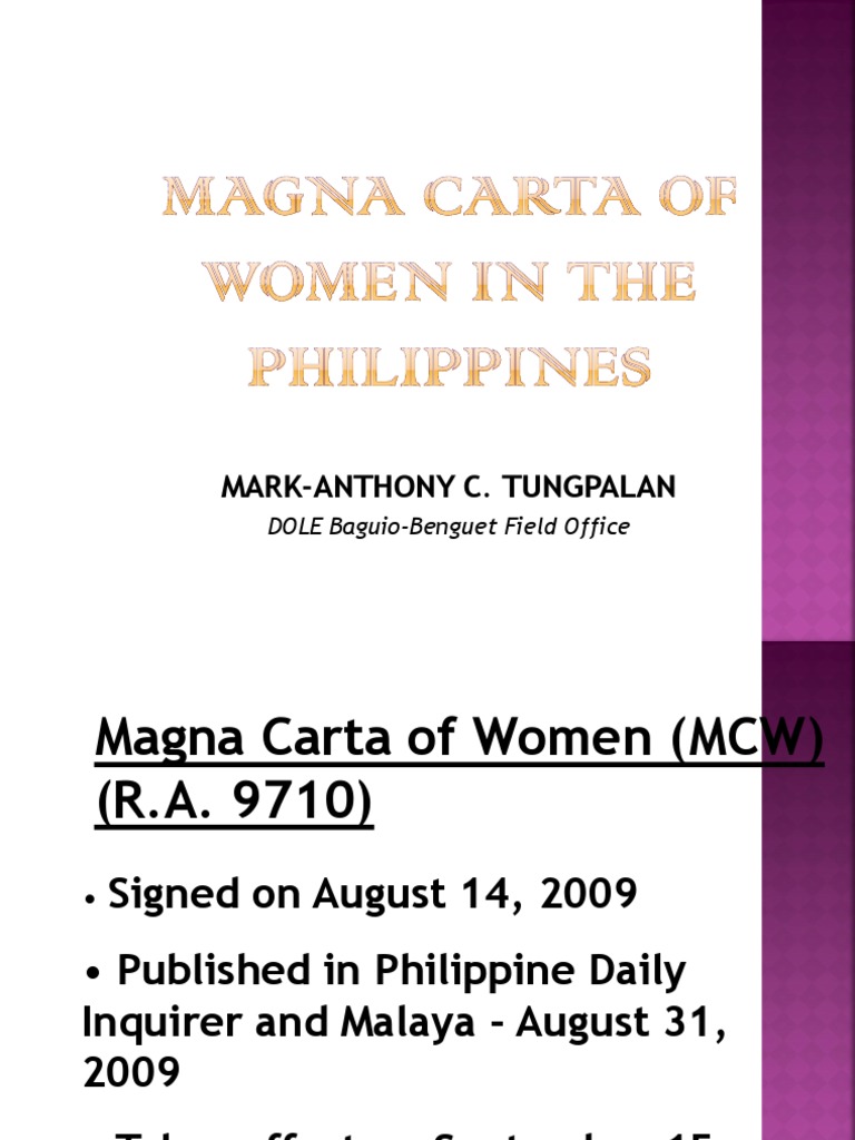 Magna Carta for Women | Gynaecology | Employment