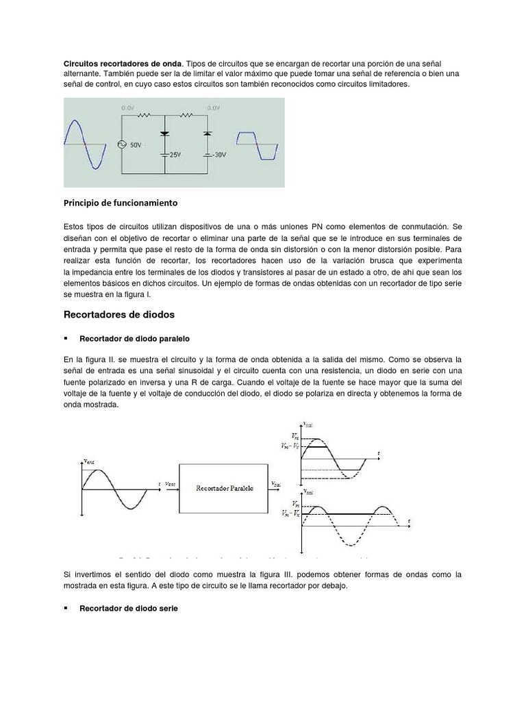 Circuitos Recortadores y Limitadores | PDF | Distorsión | Diodo