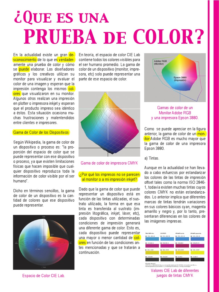 Prueba de Color para Impresoras Epson | PDF | Color | Impresora ...