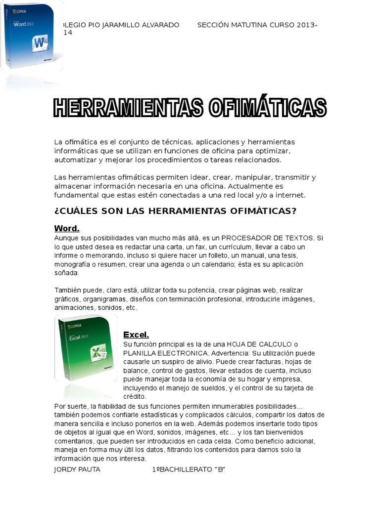 Herramientas OFIMATICAS | PDF | Microsoft PowerPoint | Microsoft Excel