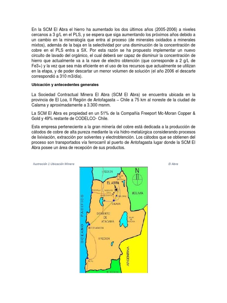 Ubicación y Proceso de Minera El Abra | PDF | Minería | Cobre