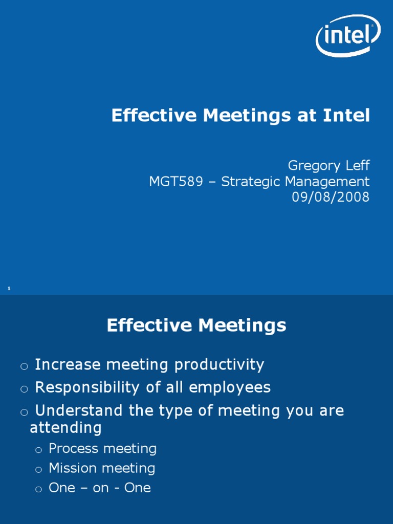 Intel Effective Meetings | PDF
