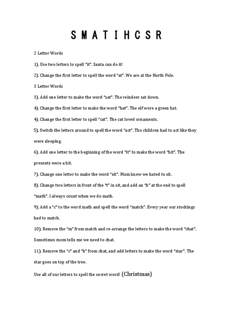 Christmas Making Words Activities | PDF | Language Arts & Discipline