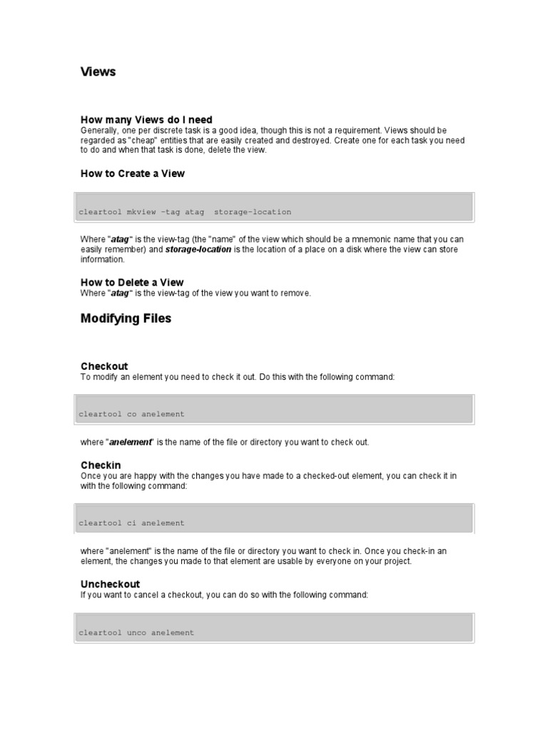 Clearcase Command Line Help | PDF | Command Line Interface | Computer File
