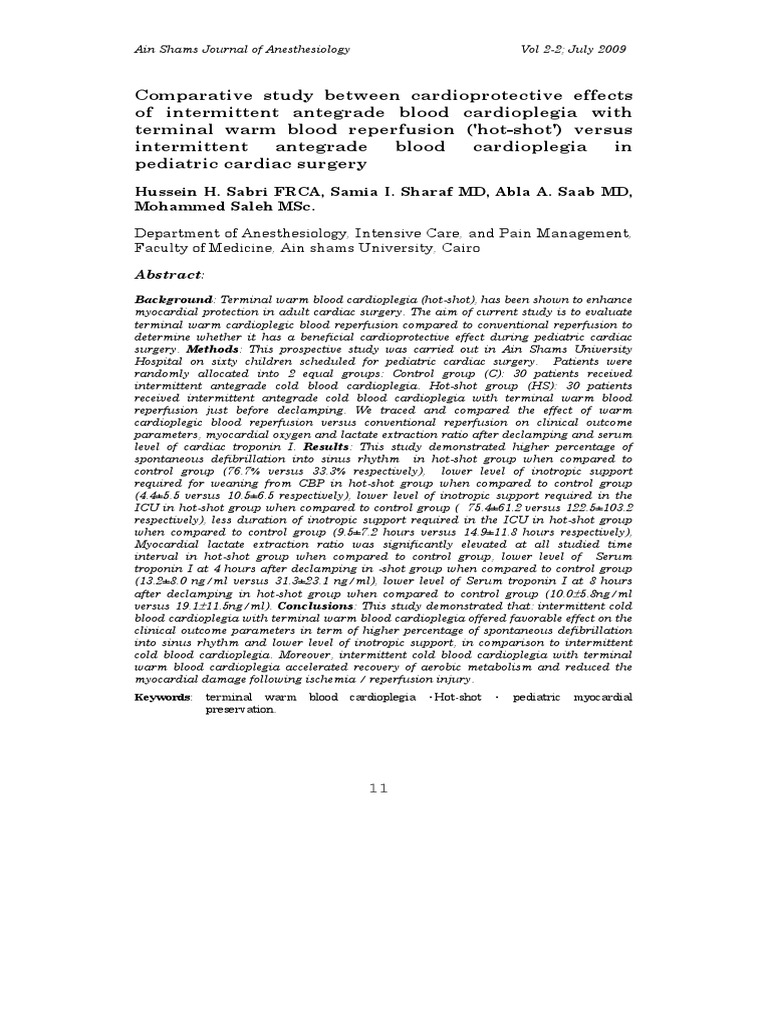 Comparative Study Between Cardioprotective Effects of Intermitternt ...