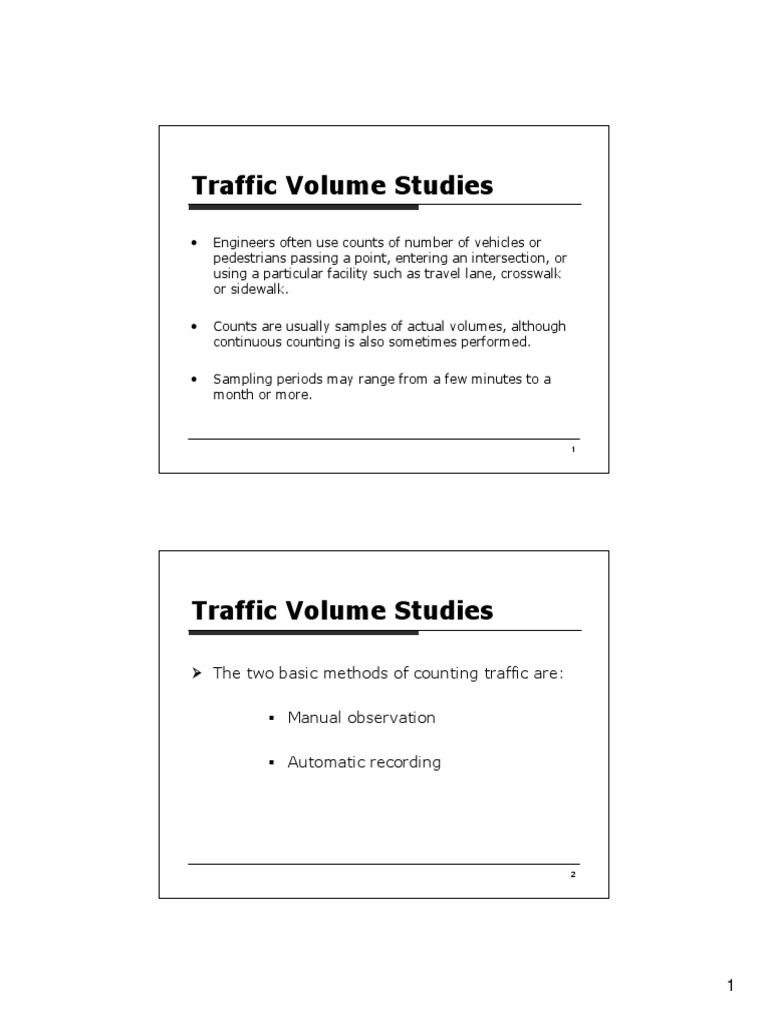 Traffic Volume Study Methodology_Slides | Traffic | Intersection (Road)