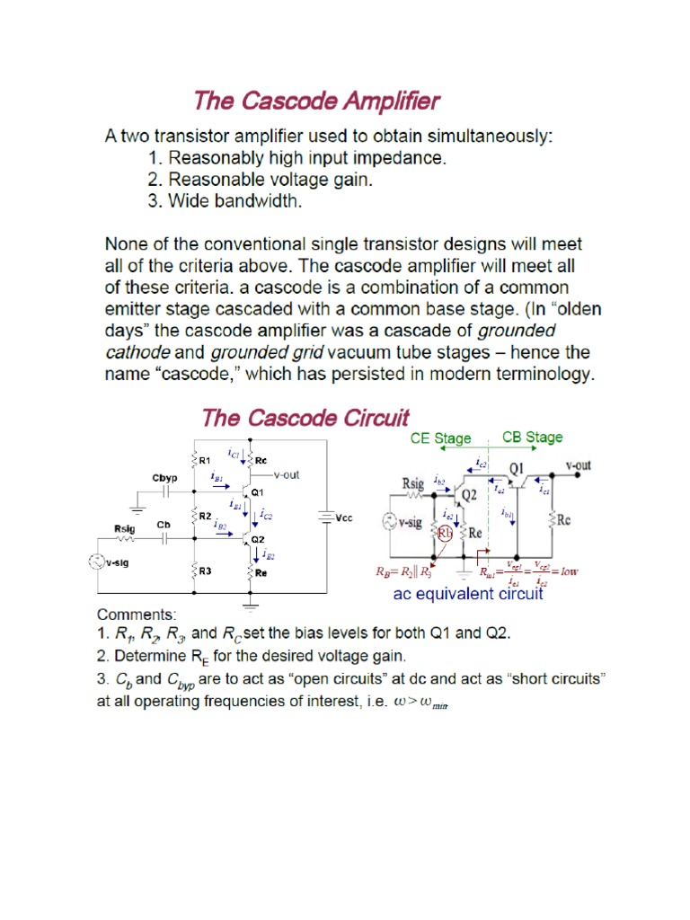 Diff between cascade and cascode amplifier