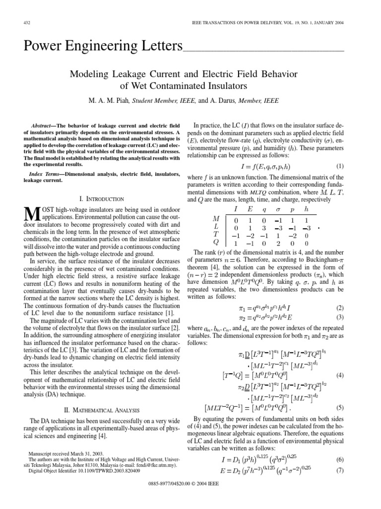 Ieee Paper | PDF | Electric Current | Insulator (Electricity)