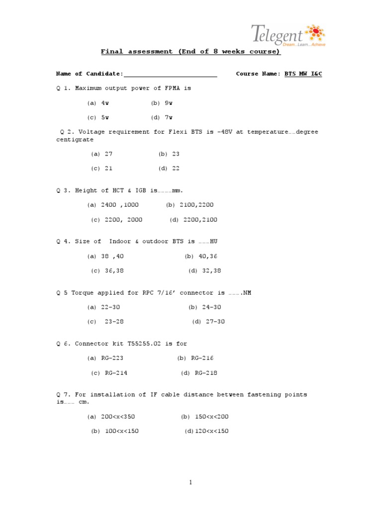 Final Assessment 8 Week BSS Certification Training | PDF | Manufactured ...