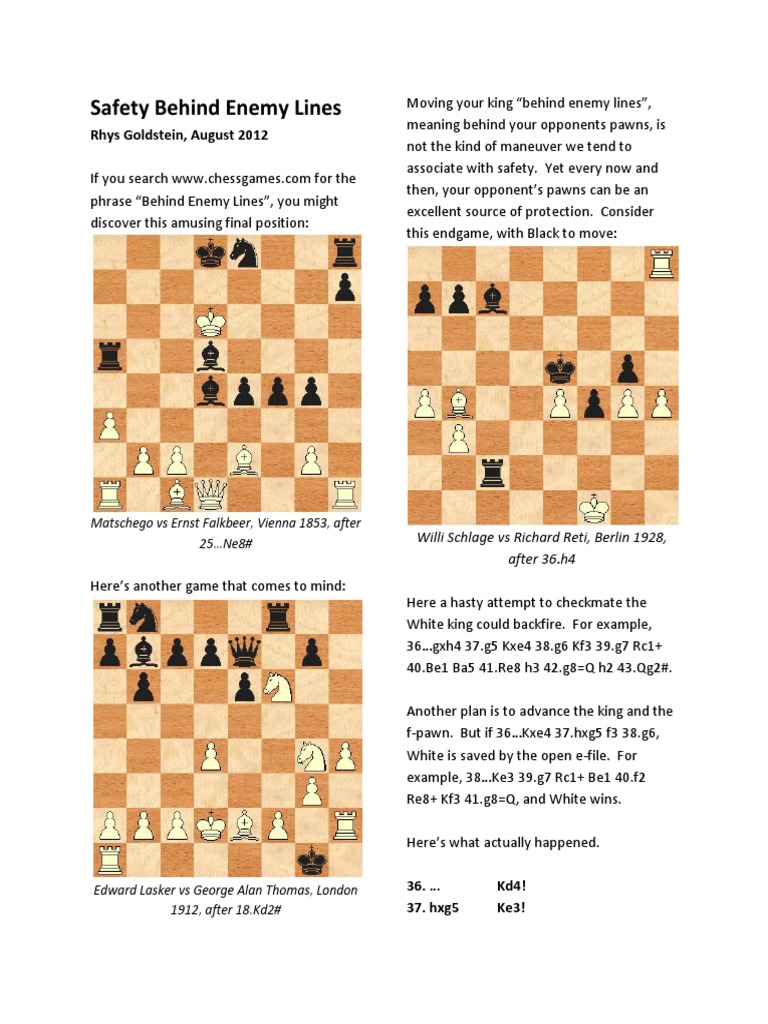 Safety Behind Enemy Lines PDF | PDF | Traditional Games | Game Theory