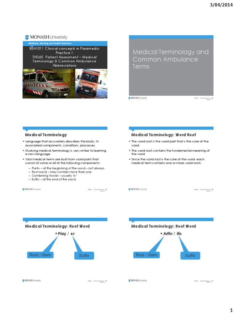 Medical Terminology for Paramedics | PDF | Health Sciences | Clinical ...