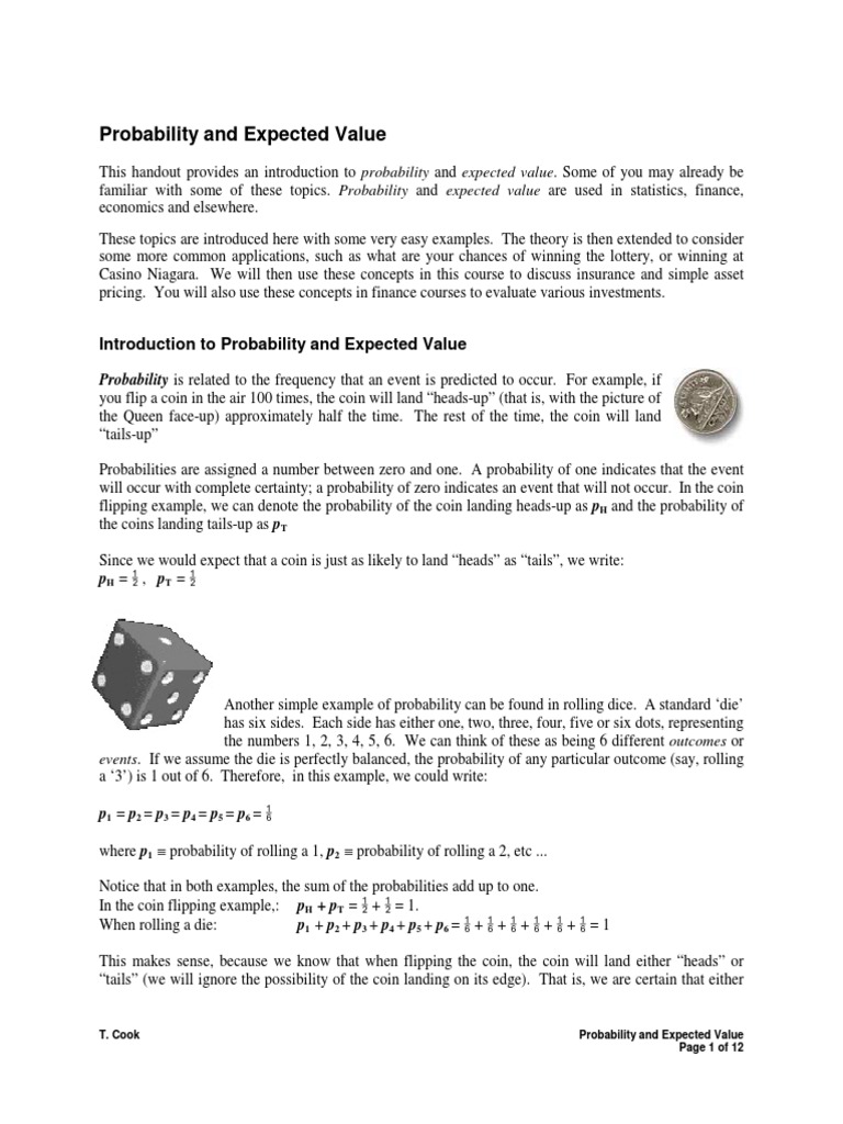 Introduction To Probability and Expected Value | PDF | Roulette | Gambling