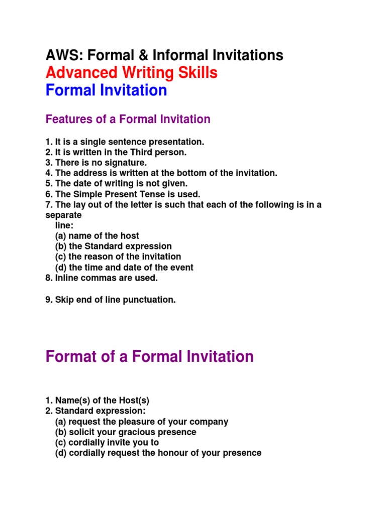 Formal & Informal Invitations | PDF | Social Conventions | Social ...