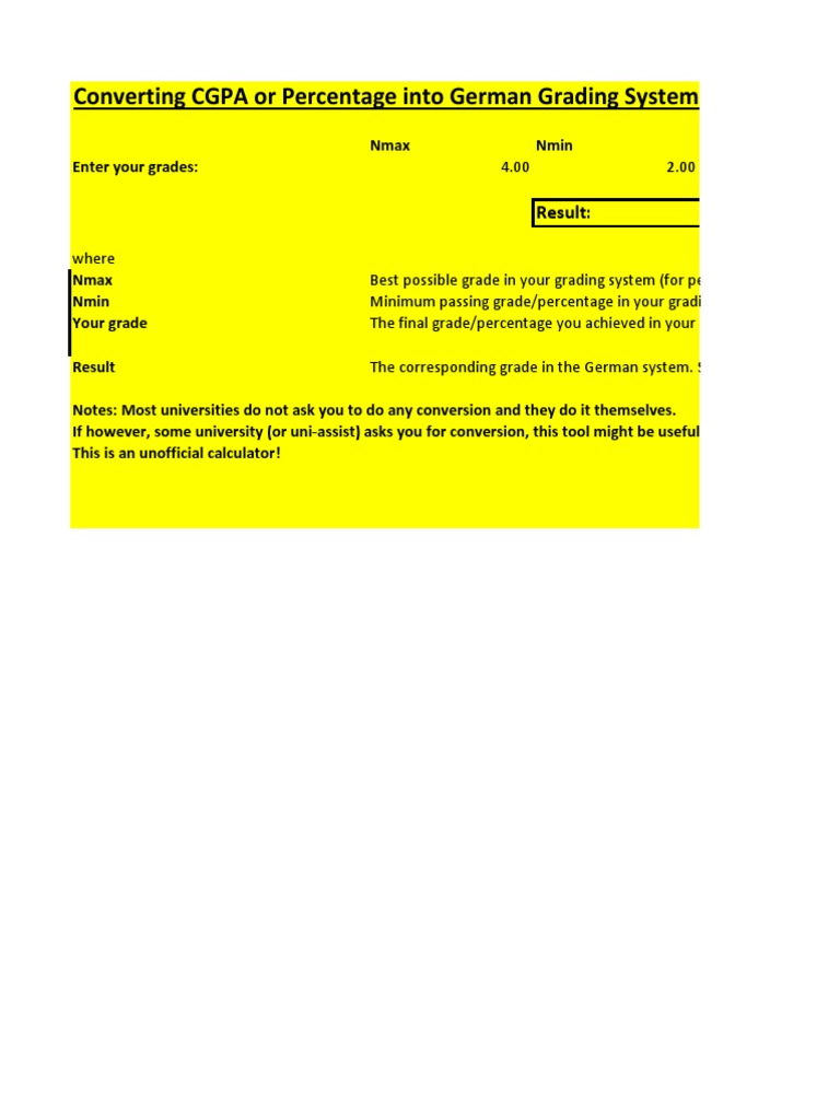 CGPA to German Grade Converter | PDF