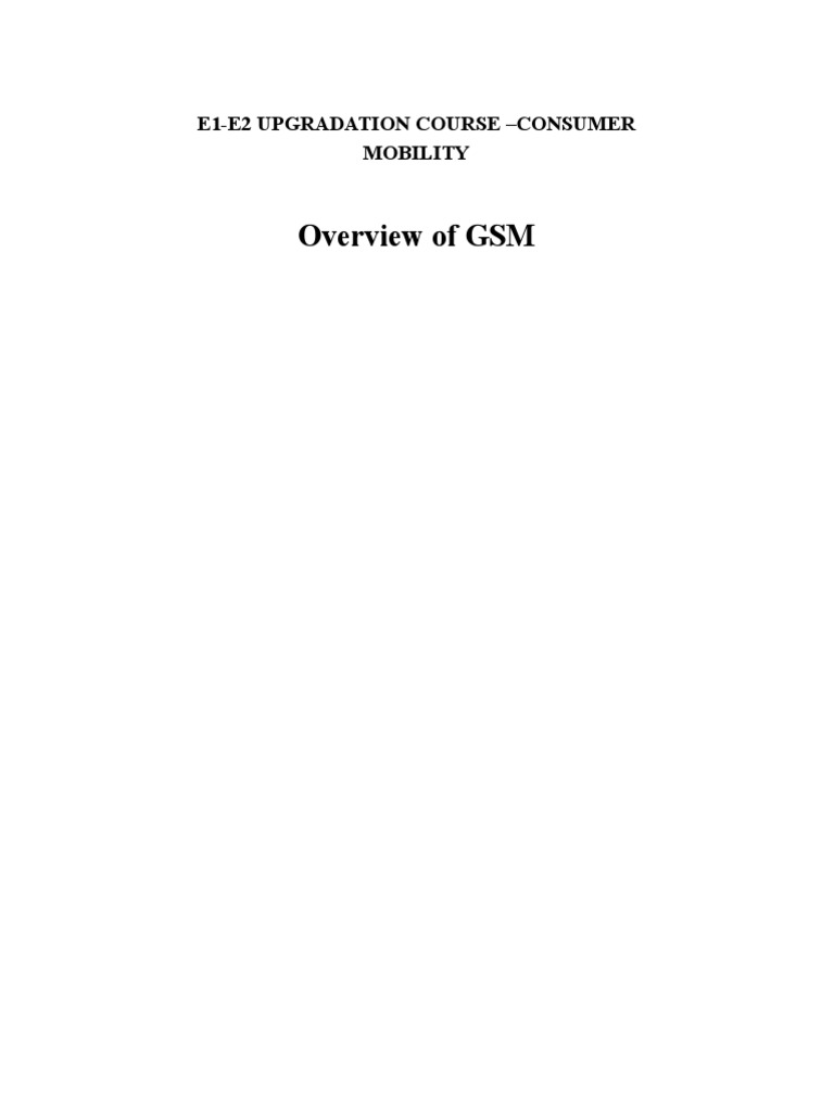 1-Overview of GSM | PDF | Cellular Network | Radio