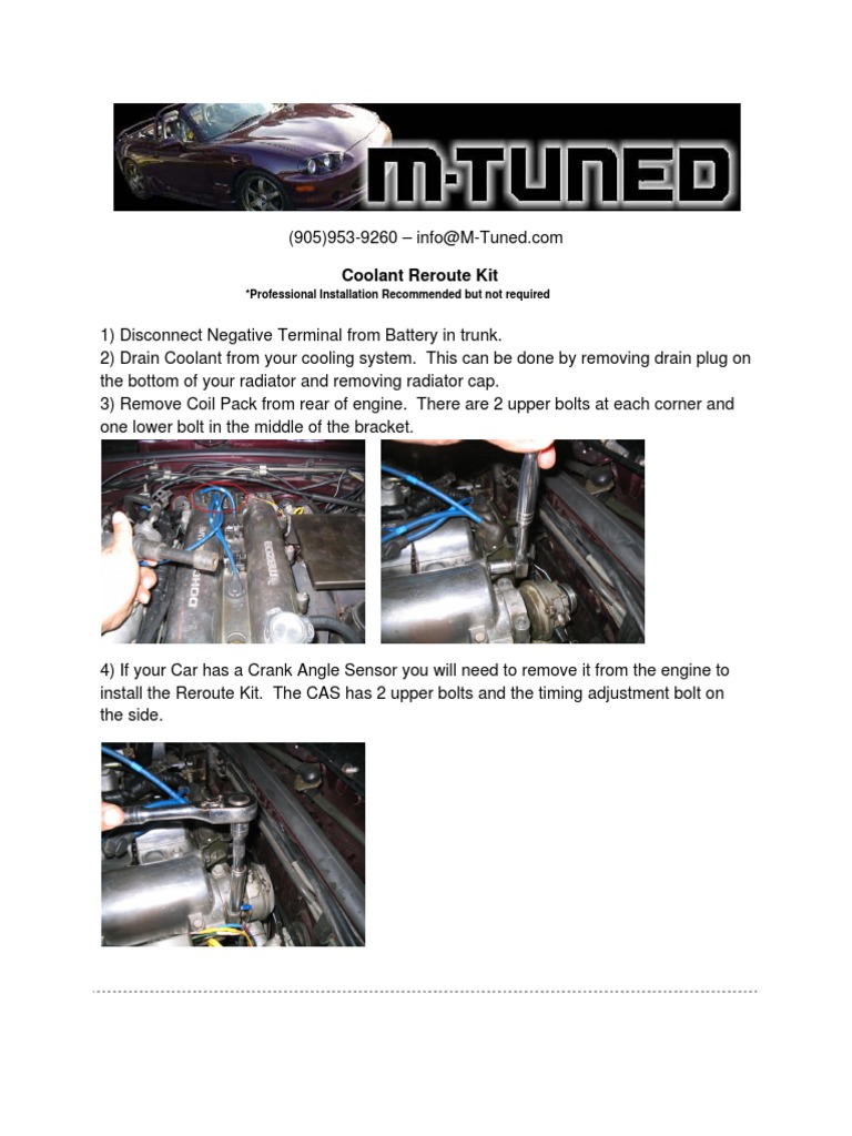 M-Tuned Reroute Instructions | PDF | Electrical Connector | Nut (Hardware)