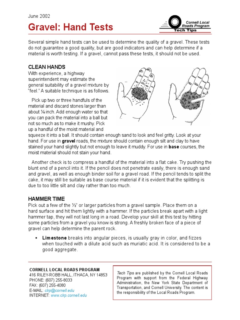 Gravel: Hand Tests: Clean Hands | PDF | Silt | Sand