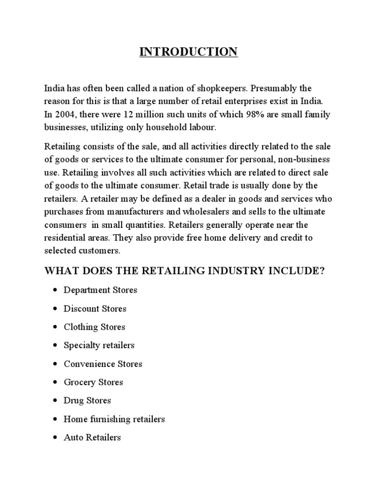 Introduction | Grocery Store | Retail