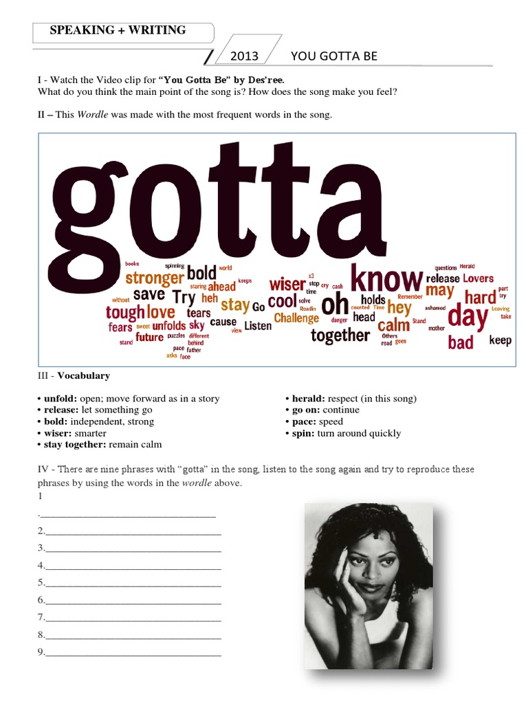 Life Lessons from "You Gotta Be" Song | PDF