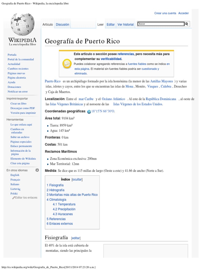 Geografía de Puerto Rico - Wikipedia, La Enciclopedia Libre | PDF ...