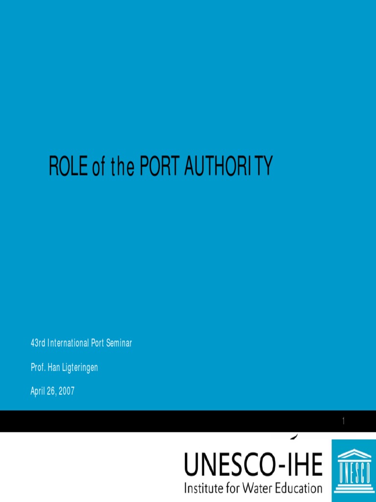 Role of The Port Authority | PDF | Port | Industries