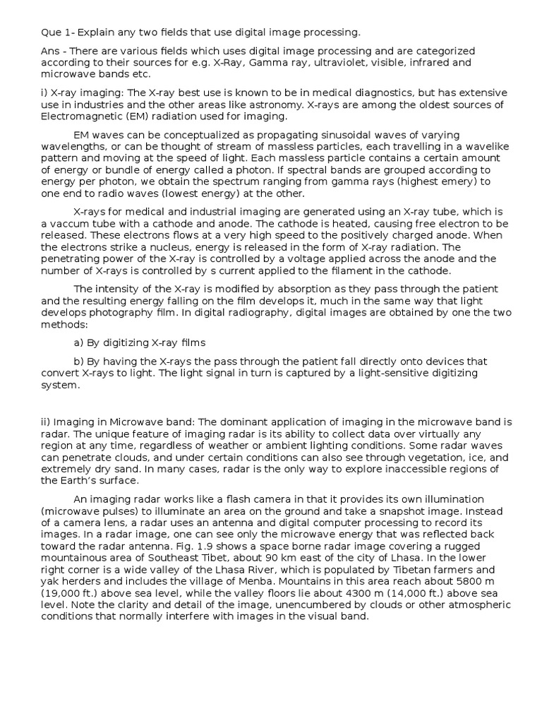 MC0086 Digital Image Processing | PDF | Electromagnetic Radiation | Waves