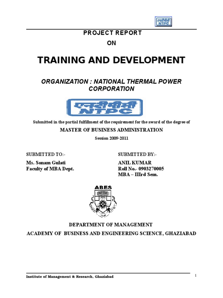 NTPC Project Report | PDF | Motivation | Motivational
