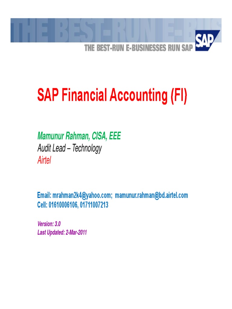 FI-01 - Intro to SAP R3 - V3 | Fiscal Year | Debits And Credits