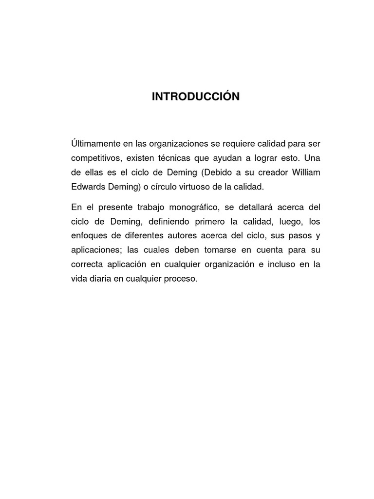 Circulo de Deming | PDF | Calidad | Gestión del cambio