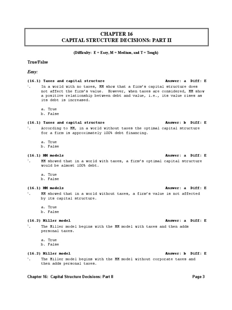 IFM10 CH 16 Test Bank | PDF