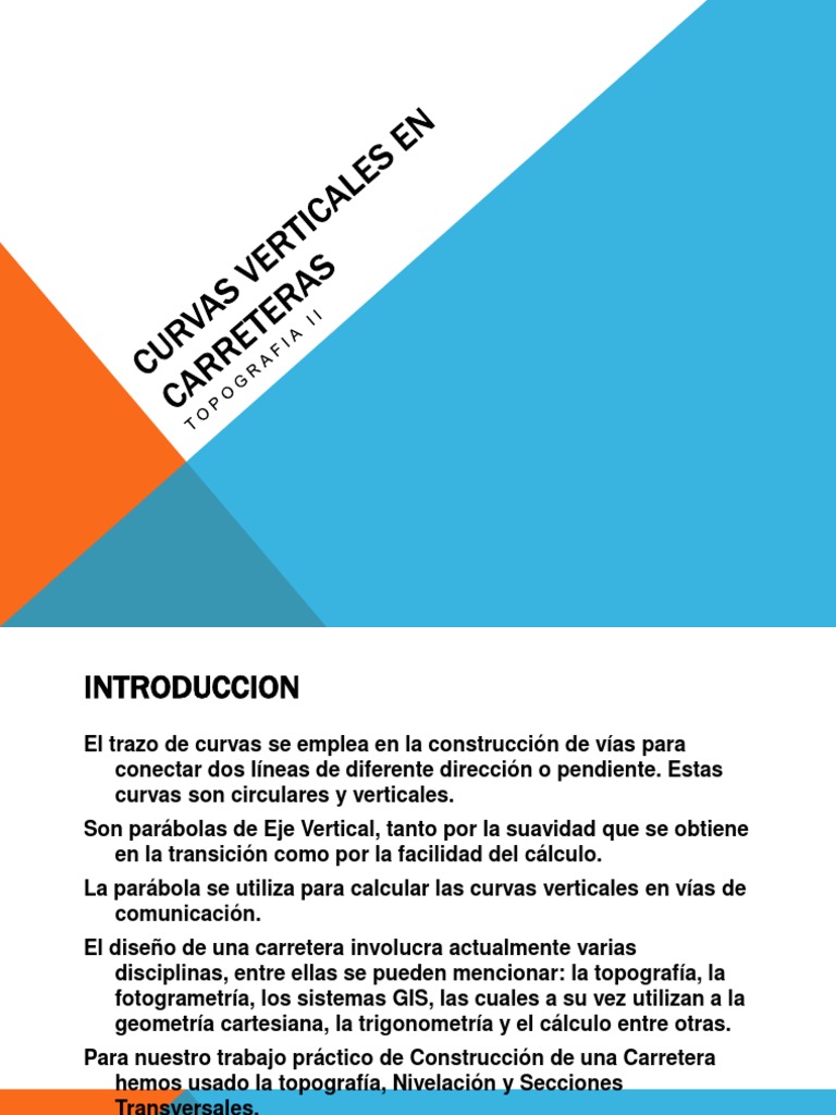 Curvas Verticales en Carreteras | Curva | Pendiente