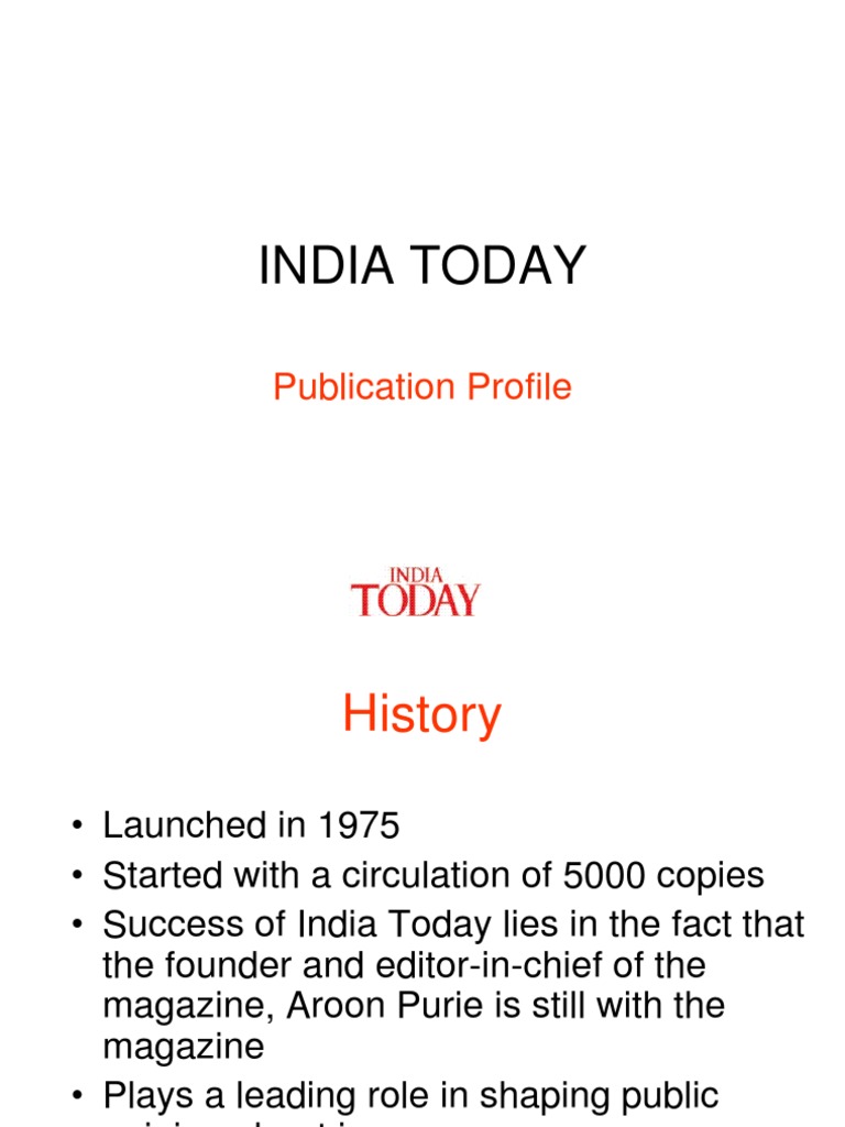 History of India Today | PDF | Magazines | Newspapers