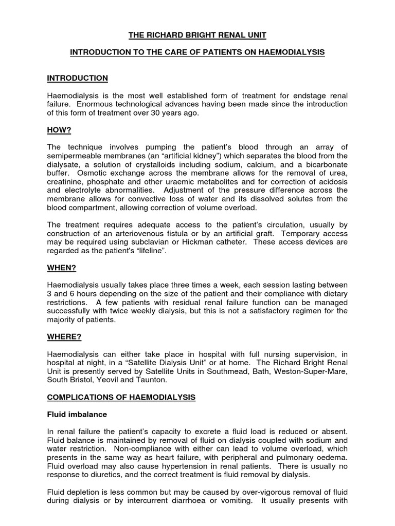 An Introduction to Hemodialysis: A Comprehensive Guide to the Treatment ...