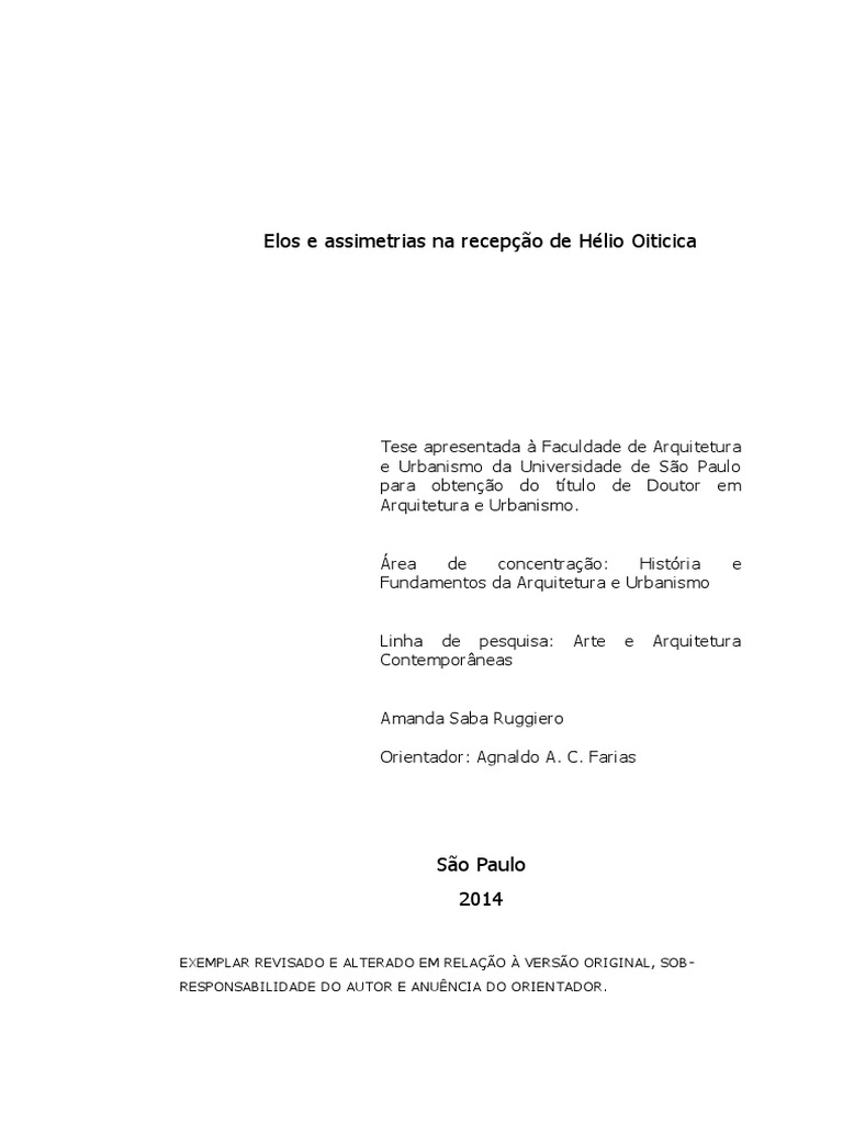 Tese Amanda Ruggiero Rev - Unlocked | PDF | Science | Ciência Filosófica