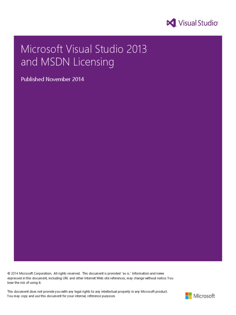 Visual Studio 2013 and MSDN Licensing Whitepaper - November-2014 | PDF ...