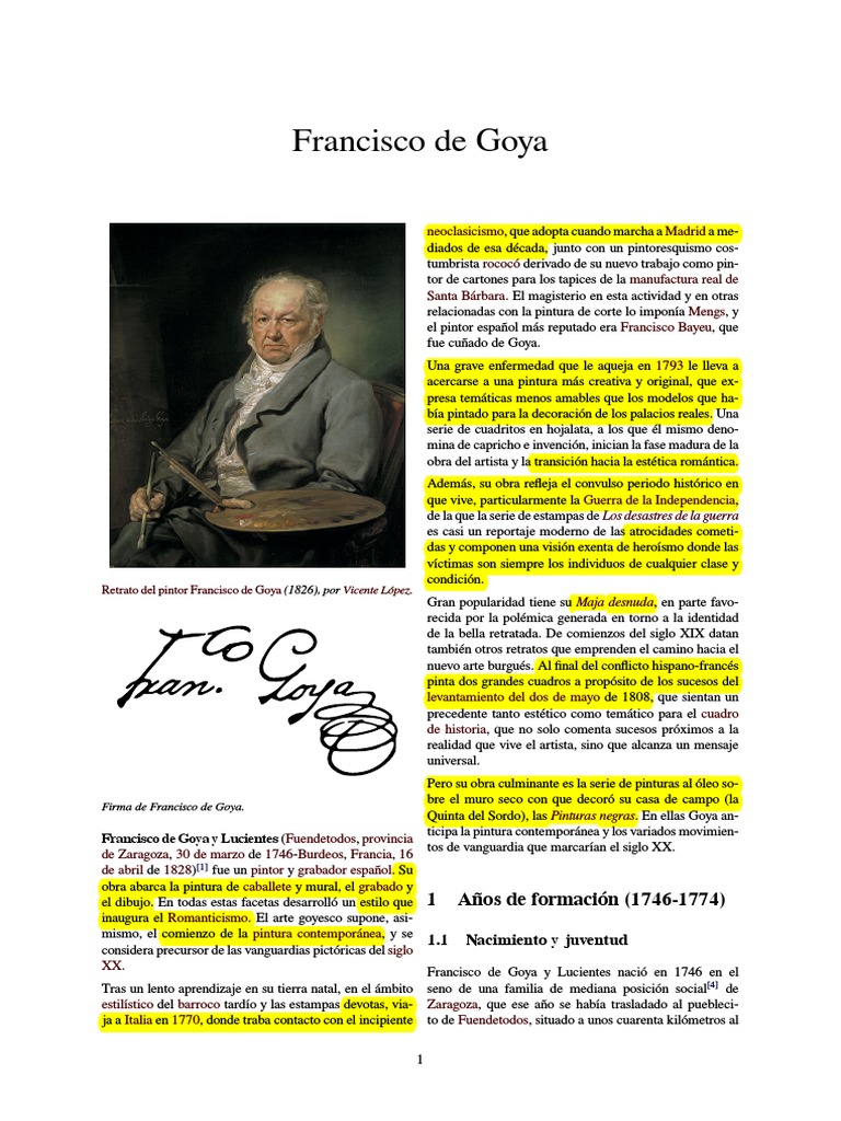 Francisco de Goya | PDF | Francisco Goya | Pinturas