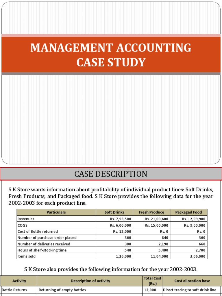 MANAGEMENT ACCOUNTING CASE STUDY: PROFITABILITY ANALYSIS OF PRODUCT ...