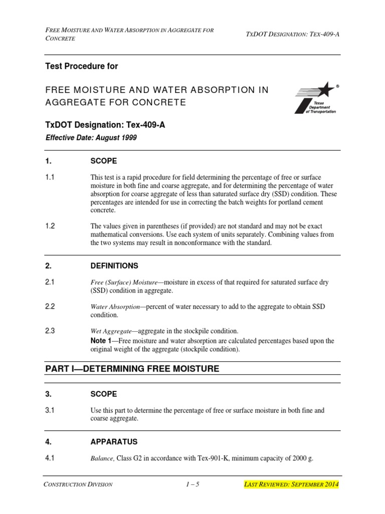 Free Moisture and Absorption in Aggregates | PDF | Construction ...