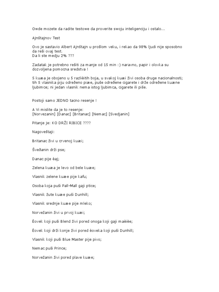 Logicki Testovi | PDF