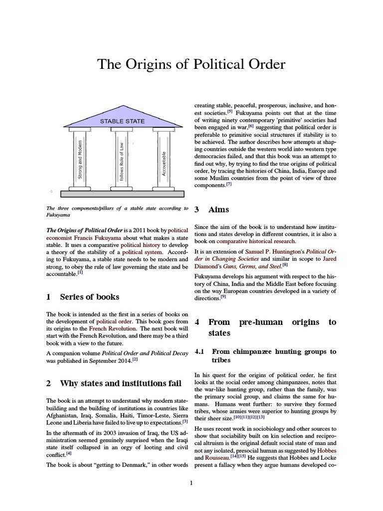 The Origins of Political Order | Politics