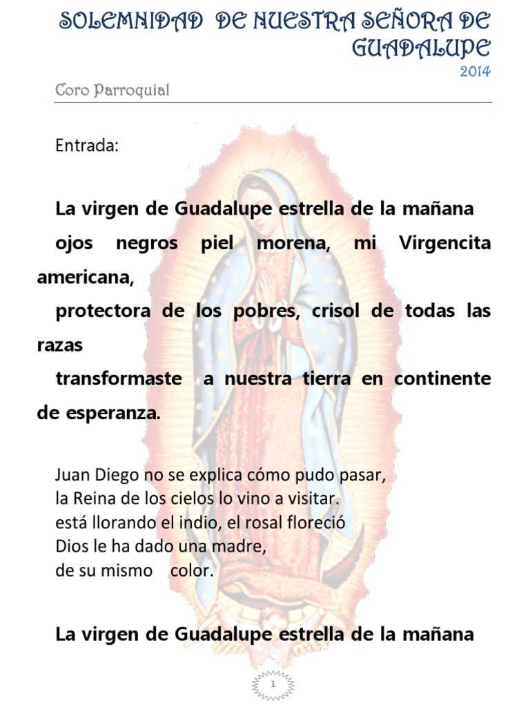 Celebración a la Virgen de Guadalupe | PDF | María, madre de Jesús ...