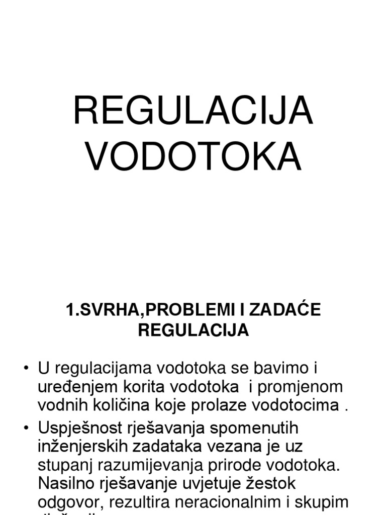 Regulacija Vodotoka | PDF