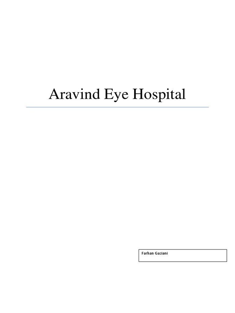 Aravind Eye Care Case Study | PDF | Franchising | Hospital