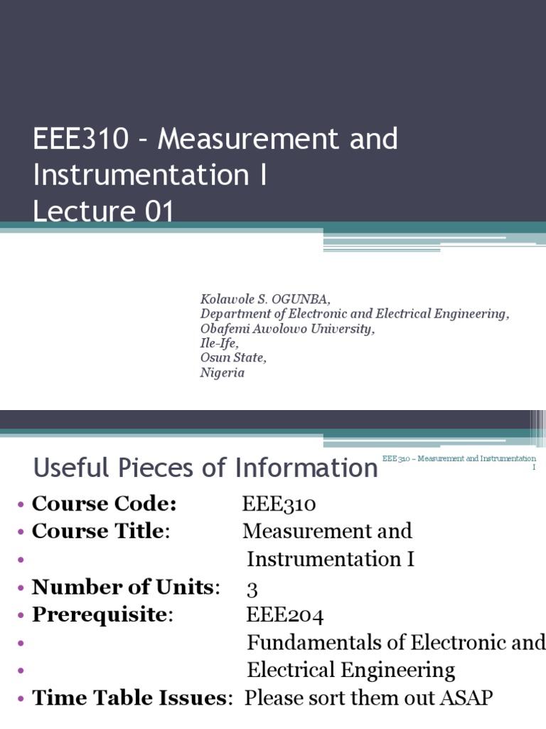 Measurement and Instrumentation Analysis | PDF | Analogue Electronics ...